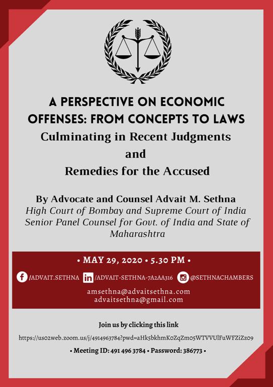 Webinar on A Perspective on Economic Offences: From Concepts to Laws by ...