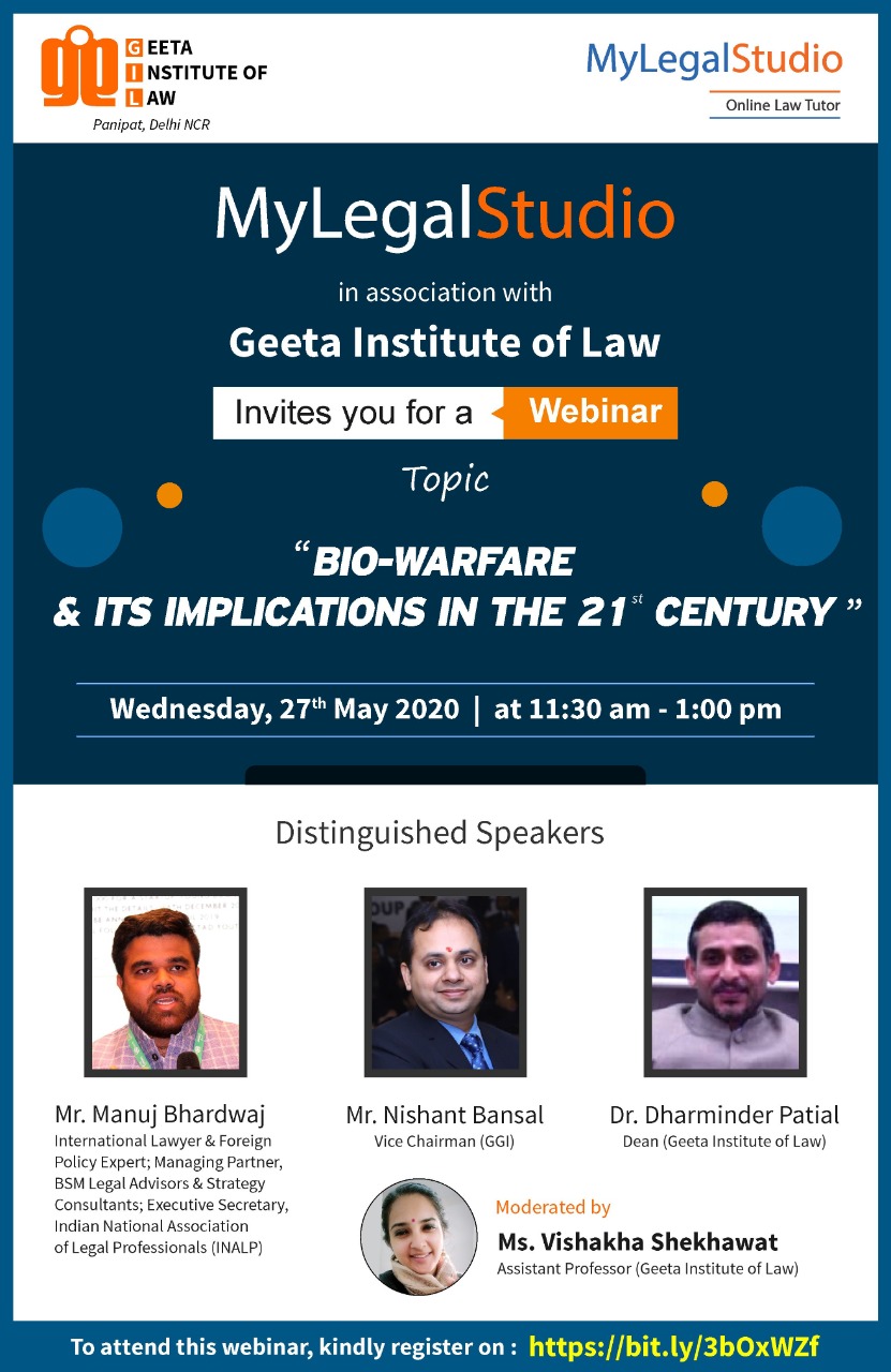 Webinar on Bio-Warfare & Its Implications In The 21st Century by My ...