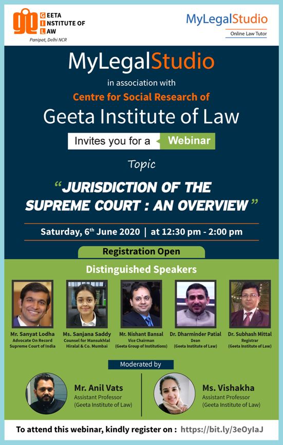 Webinar on Jurisdiction of the Supreme Court: An Overview by My Legal ...