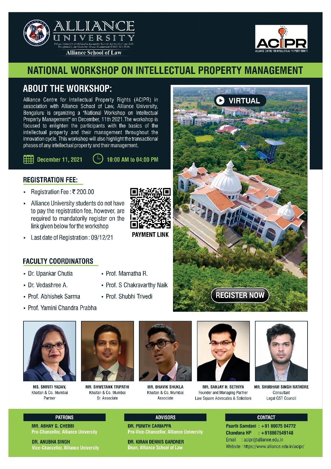 Opportunities for Law Students- "National Workshop on Intellectual ...