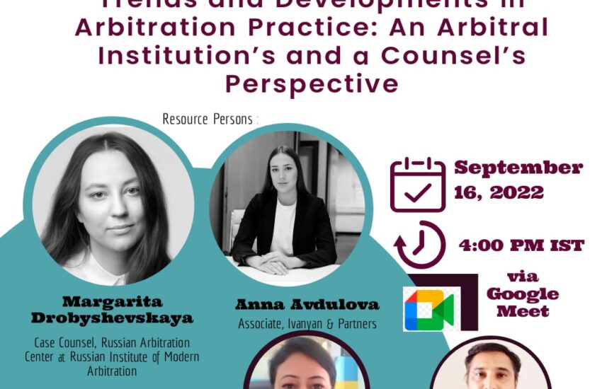 International Webinar for law students on “Trends and Developments in ...