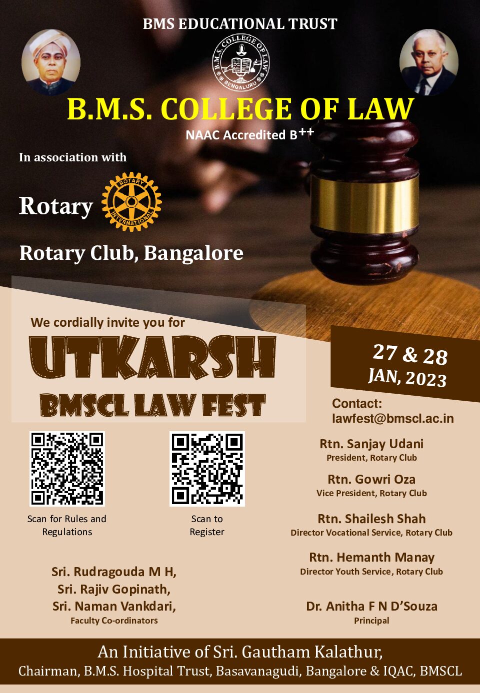 Opportunity for law students- ‘Utkarsh’ Law Fest, is organised by B.M.S ...