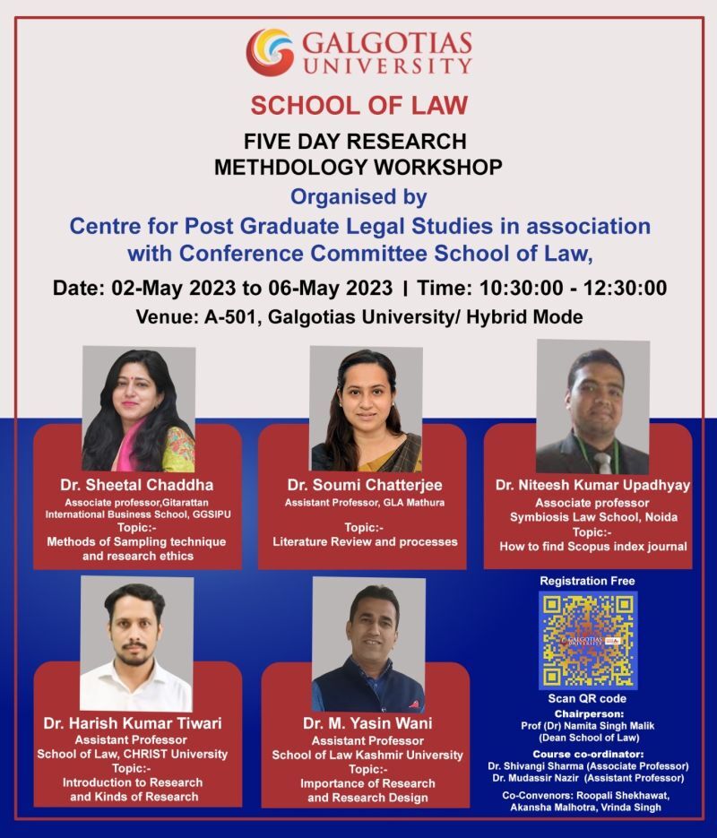 Five Days Workshop On "Research Methodology" Organised By Center For ...