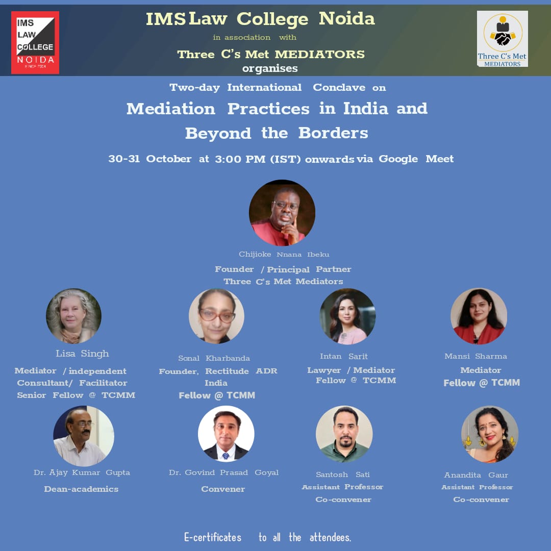 2-Days International Conclave On “Mediation Practices In India And ...